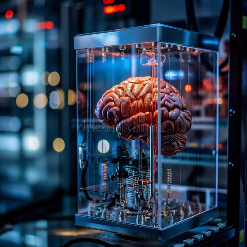 Human Brain Integrated in Quantum Computing System Stock Image - Image ...