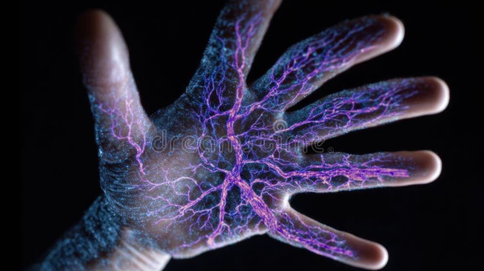 Visual Representation of Touch-Sensitive Hand Showcasing Sensory Nerves ...