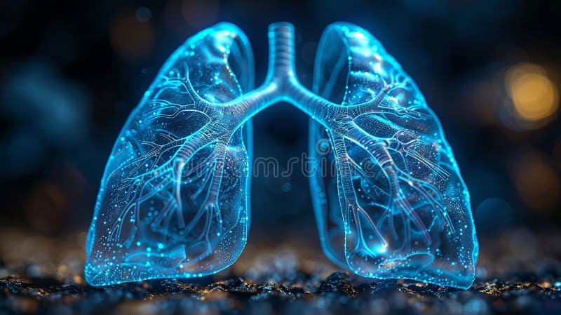 Digital Lung Anatomy Visualization. AI Generated. Stock Illustration ...