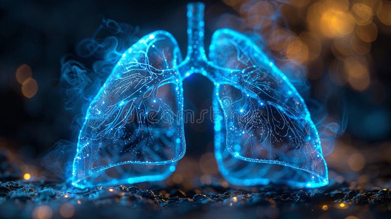 Digital Lung Anatomy Visualization. AI Generated. Stock Illustration ...
