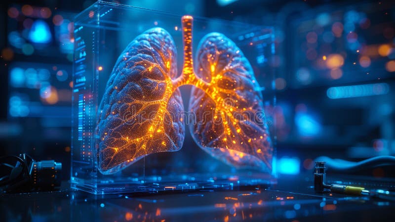Digital Lung Anatomy Visualization. AI Generated. Stock Illustration ...