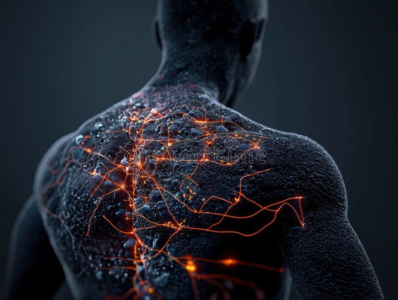 A Detailed Visualization of the Human Nervous System Illuminated with ...