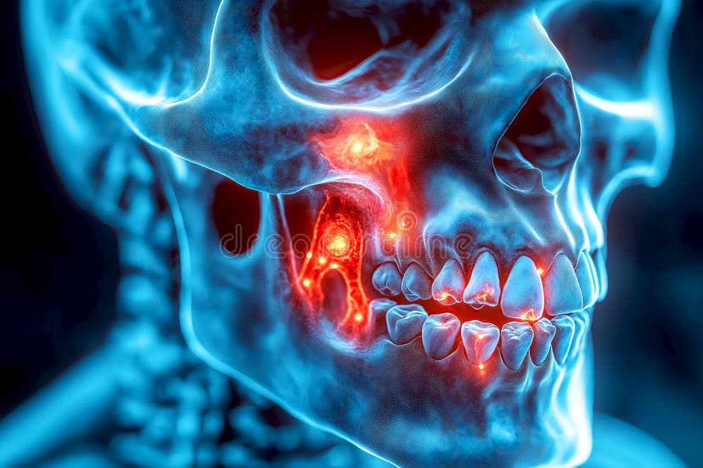 Detailed Visualization of Human Skull Anatomy Highlighting the Jaw and ...