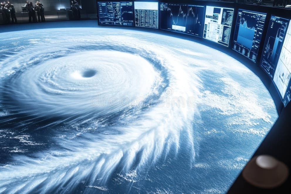 Detailed Visualization of a Hurricane in a Meteorological Analysis Room ...