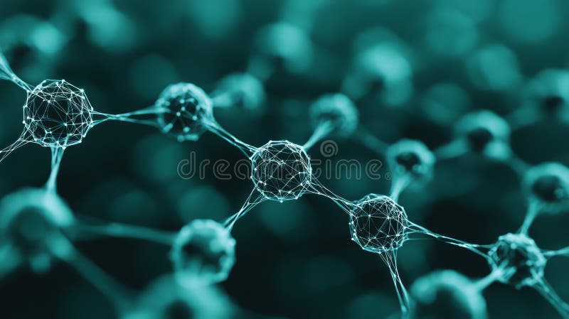 Detailed Visualization Of Interconnected Molecular Structures In A