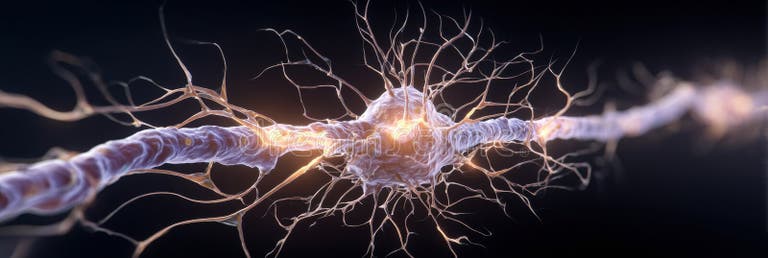 Nervous System Illustration Illuminated Under Pressure in a Neutral ...