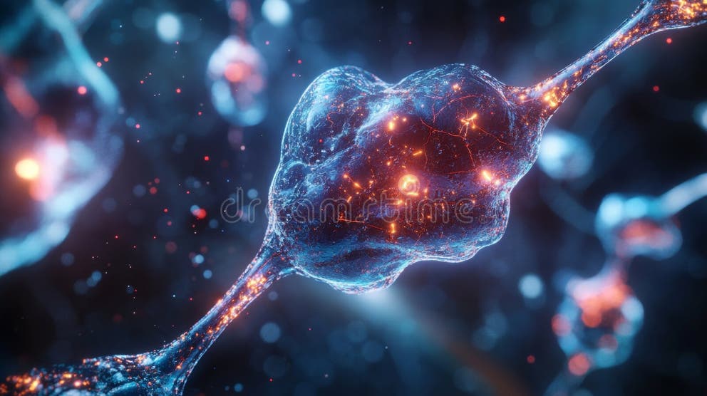 Detailed Visualization of Neurotransmitter Activity in a Synapse Stock ...