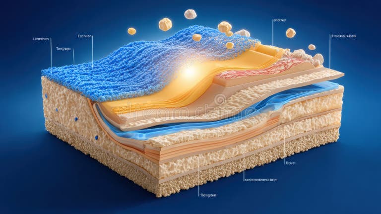 3D Isometric Visualization of Skin Resurfacing Layers Showcasing ...