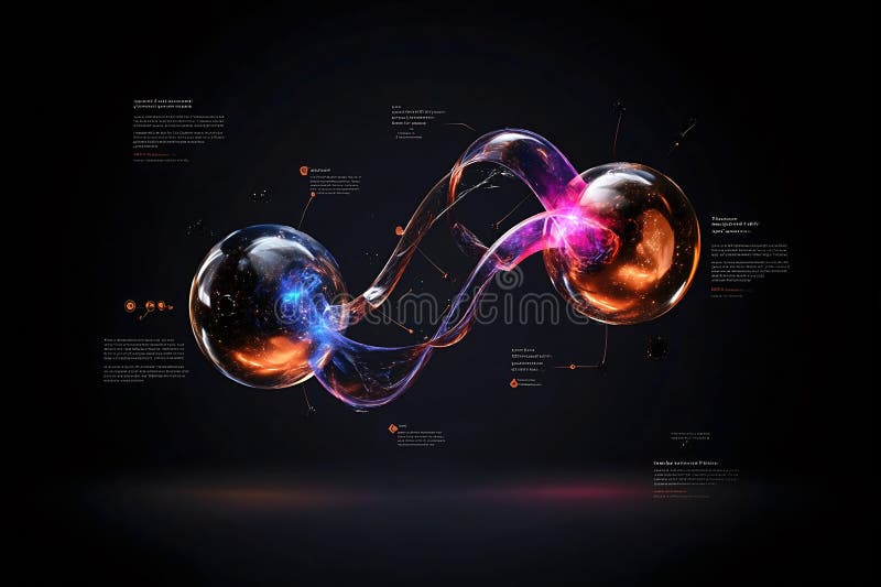 Quantum Entanglement Visualized with Dynamic Link Stock Photo - Image ...