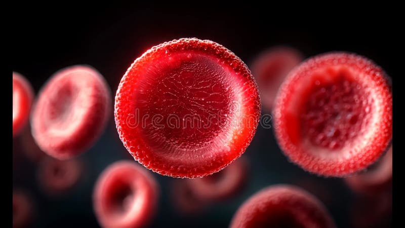 Close-Up of Red Blood Cells Showcasing Detailed Microscope View for ...