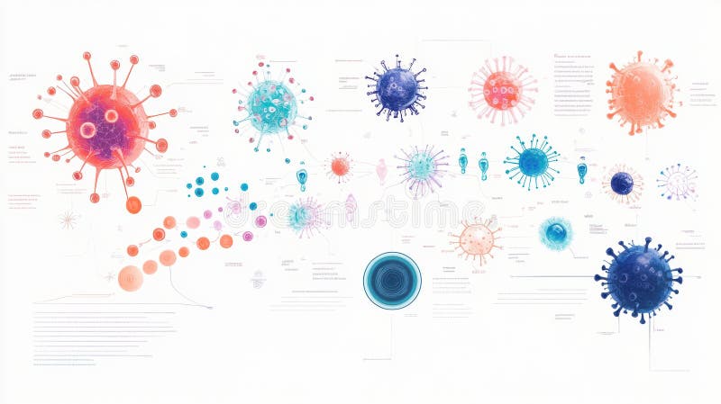 Illustrated Stages of a Virus Lifecycle Showcasing Penetration ...
