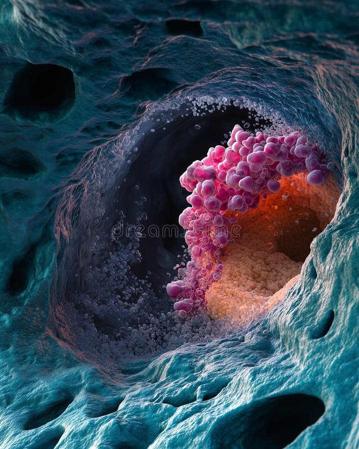 Cross-sectional View Showcasing the Intricate Structure and ...