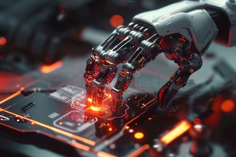 A Detailed Visualization of a Robotic Hand Crafting an Intricate Piece ...