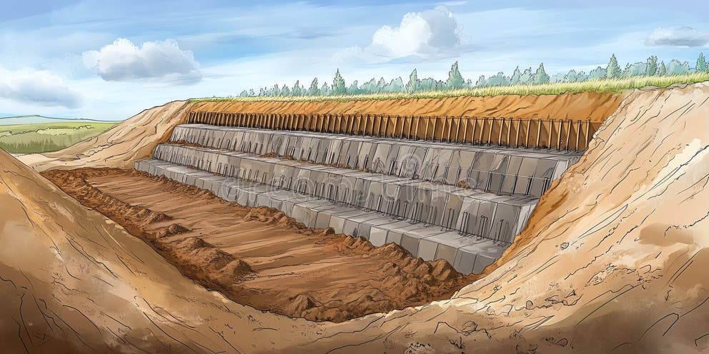 Detailed Visualization of a Soil Nail Wall for Slope Stabilization in ...