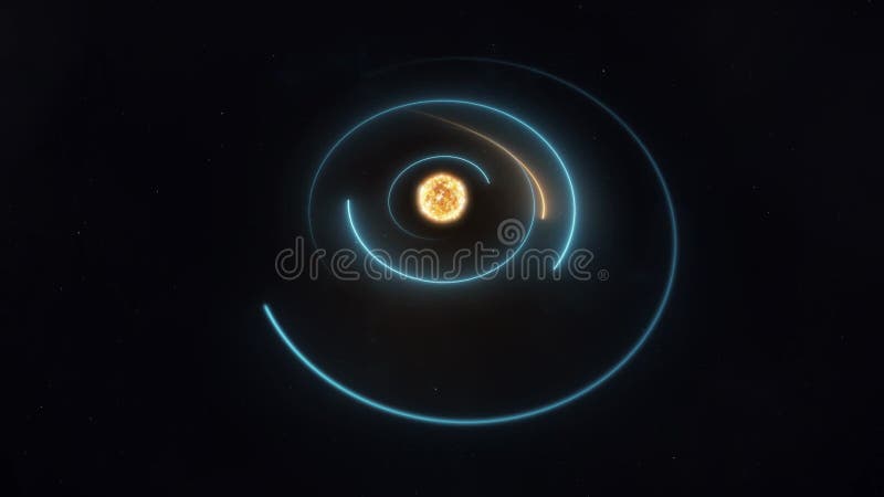 Solar System with Planetary Orbits Around the Sun Stock Video - Video ...