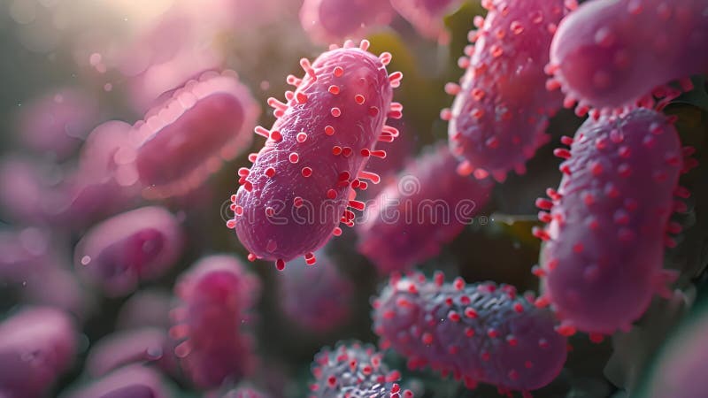 Detailed Visualization of Viruses in Microscopic Close-Up Stock Footage ...