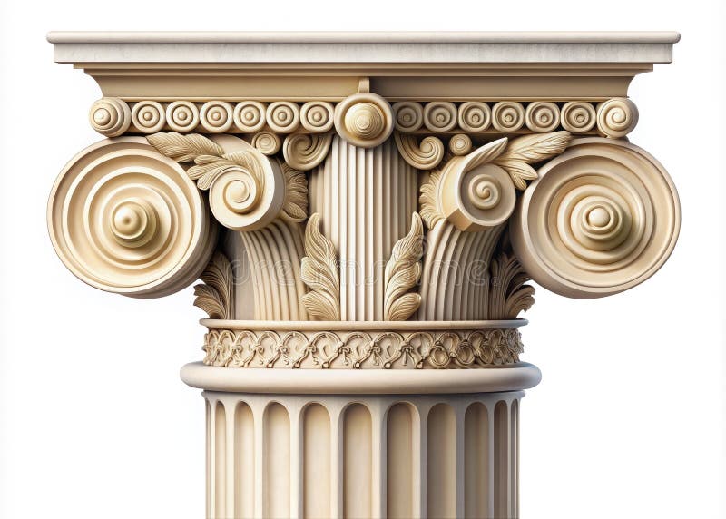 Detailed Visualizing of an Ornate Greek Column a Study in Classical ...