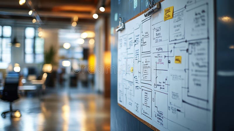 A Detailed Wall Display of Colorful Website Wireframes Pinned with ...