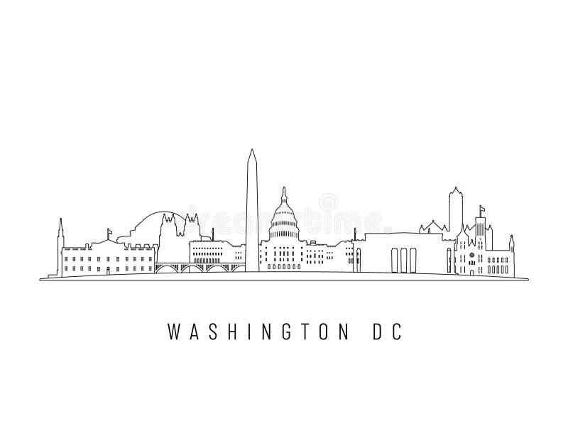 Detailed Washington DC Skyline Vector Illustration. Stock Illustration ...