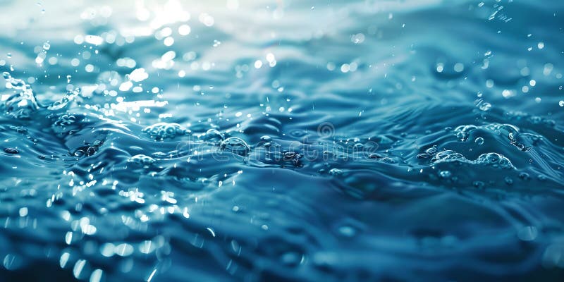 Detailed Water with Bubbly Surface. Macro Close Up Shot Stock ...