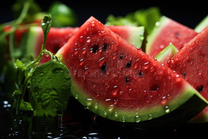 Detailed Watermelon Closeup To Th Stock Illustration - Illustration of ...