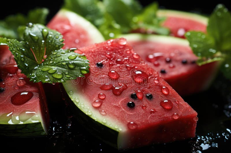 Detailed Watermelon Closeup To Th Stock Illustration - Illustration of ...