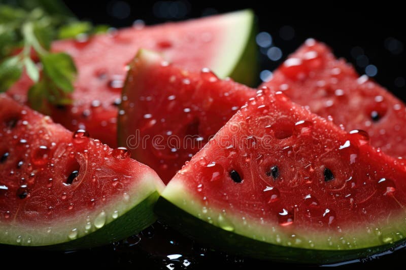 Detailed Watermelon Closeup To Th Stock Illustration - Illustration of ...