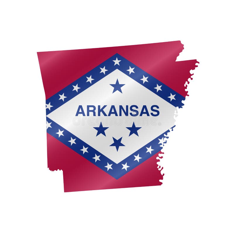 Waving Flag Map of Arkansas. Vector Illustration Stock Vector ...