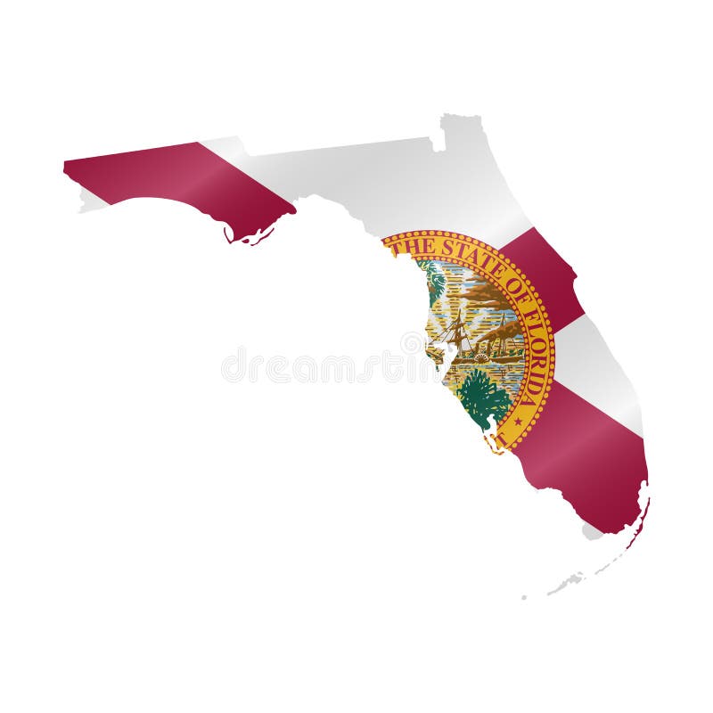Waving Flag Map of Florida. Vector Illustration Stock Vector ...