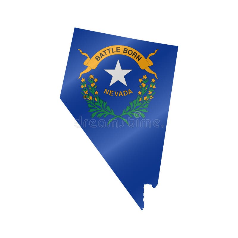 Waving Flag Map of Nevada. Vector Illustration Stock Vector ...