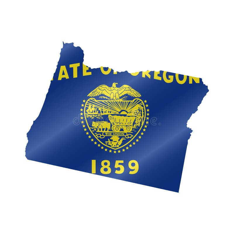 Waving Flag Map of Oregon. Vector Illustration Stock Vector ...