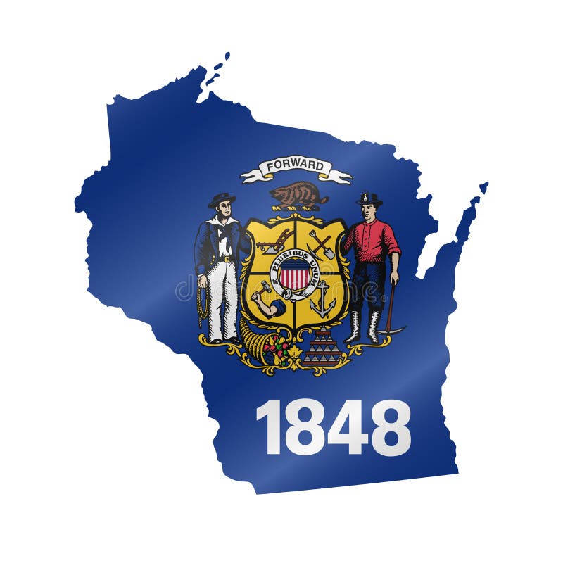 Wisconsin Vector Map Isolated on White Background. Detailed Silhouette ...