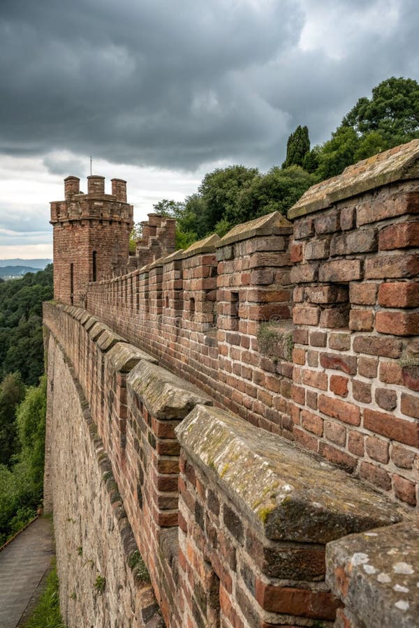 A Detailed Castle Brick Wall Background Stock Illustration ...