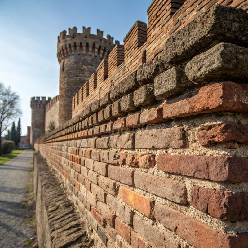 A Detailed Castle Brick Wall Background Stock Illustration ...