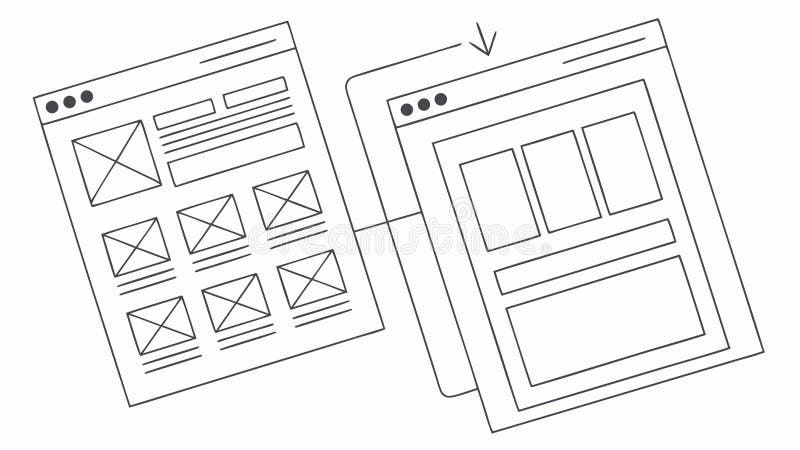 Detailed Web Design Wireframe UI UX Layout Mockup, Vector Design Generative AI Stock Vector ...