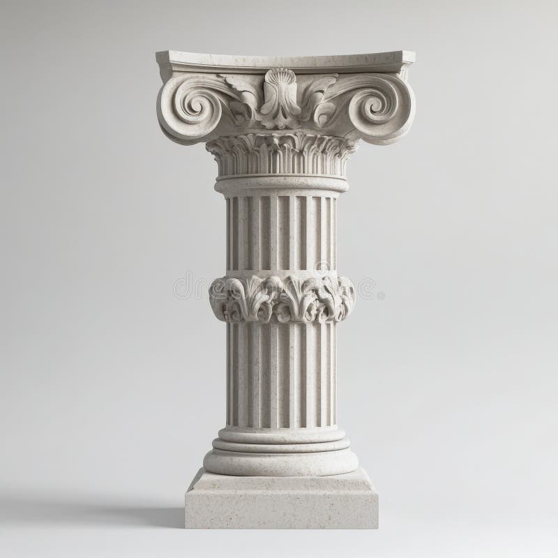 A Detailed White Marble Corinthian Column Showcasing Classical ...