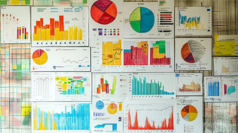 Detailed Whiteboard Presentation of Charts and Analytics Notes Stock ...