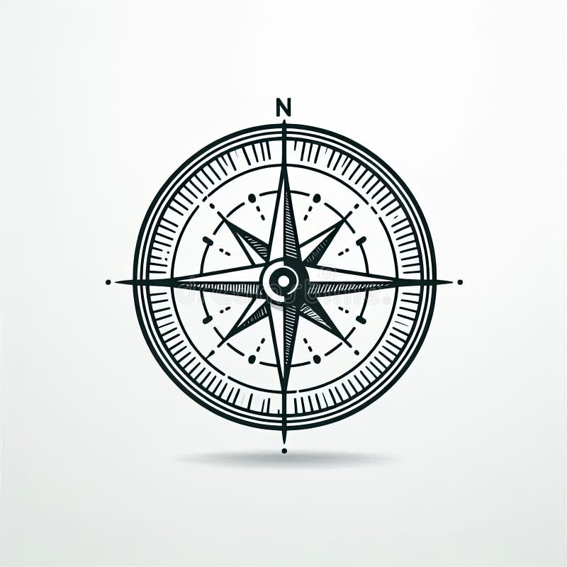 Detailed Wind Rose Illustration Stock Illustration - Illustration of ...