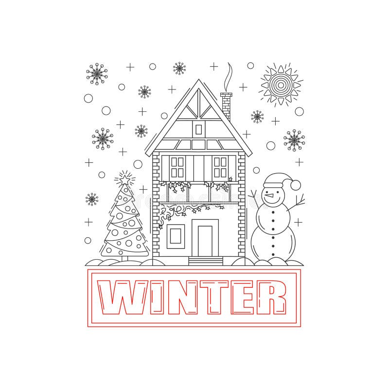 Detailed Winter House Snowy Background Stock Illustrations – 242 ...