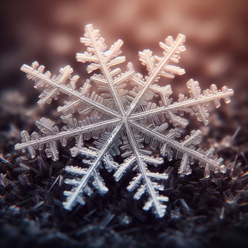A Detailed Snowflake, Close-up, Macro, Generative Ai Stock Image ...