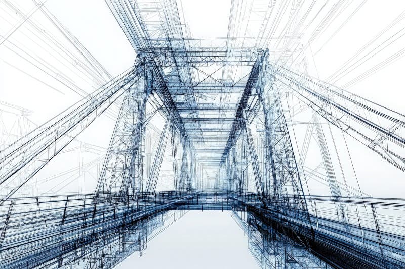 Intricate Outline of a Bridge Structure Reflects Modern Engineering and ...