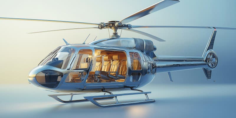 Wireframe Representation of a Modern Helicopter Illustrating Technology ...