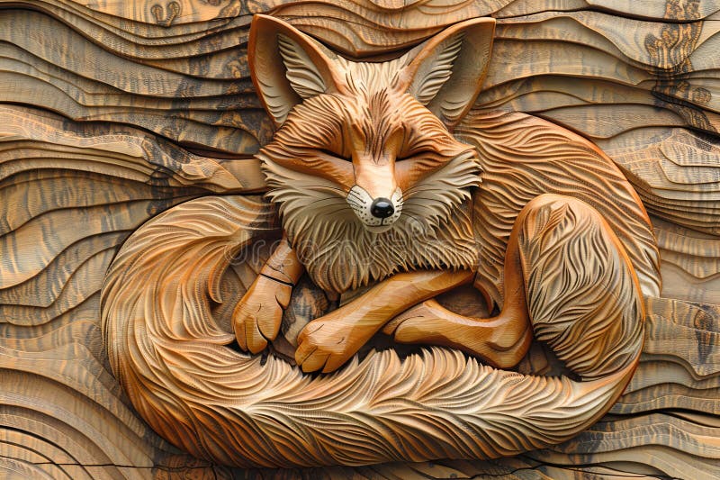 Detailed Wood-carved Fox Depth Map for Creative Design Exploration AI ...