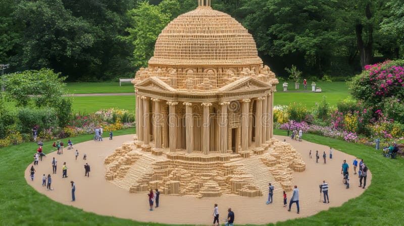 Detailed Wooden Replica of an Old Temple Complex Stock Photo - Image of ...