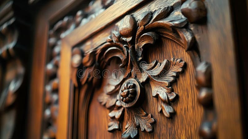 Detailed Woodwork on an Antique Door Frame.. Stock Illustration ...