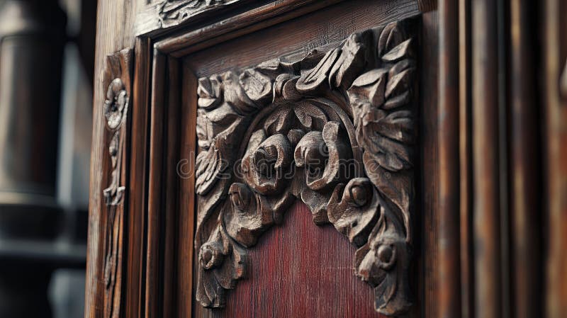 Detailed Woodwork on an Antique Door Frame.. Stock Illustration ...