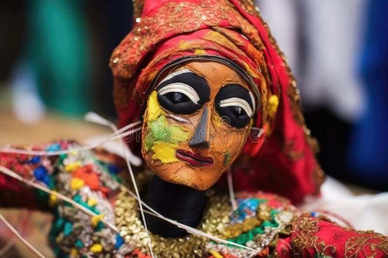 Detailed Work on a Puppets Costume Using Needle and Thread Stock Image ...