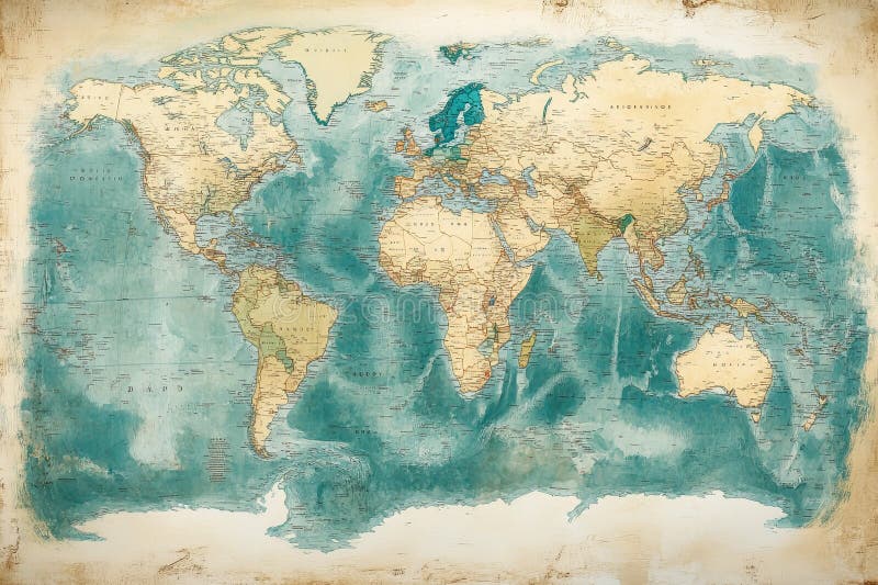 A Detailed World Map Background, Educational and Geographical, Design ...