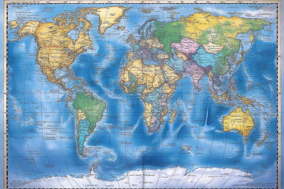 A Detailed World Map Background, Educational and Geographical, Design ...