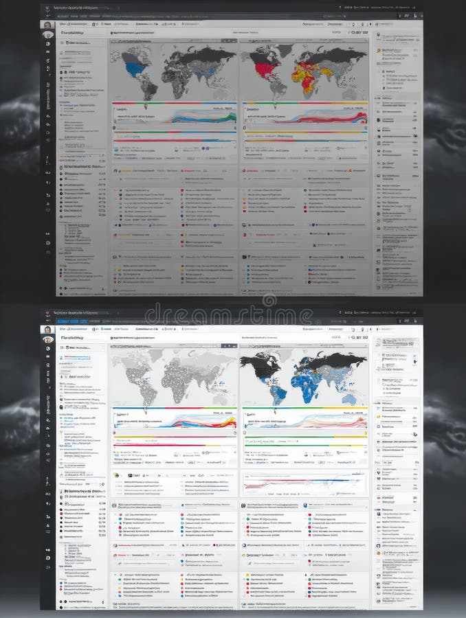 Detailed World Map Comparison Showing Data Analytics and Geographic ...